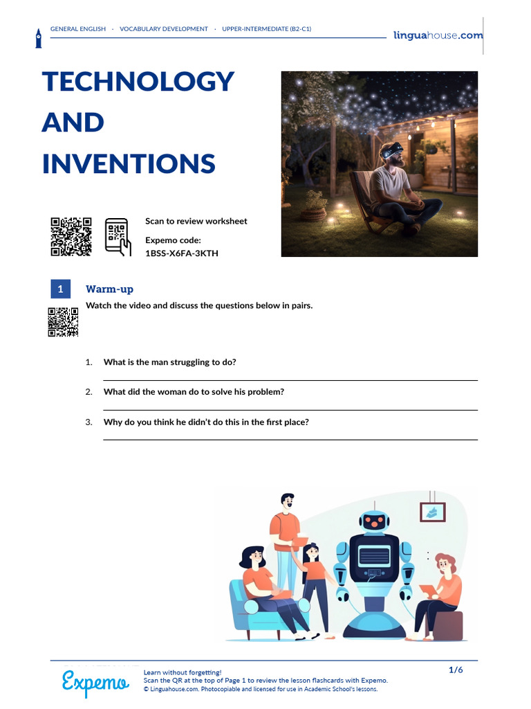 Technology and Inventions for Kids | PDF | Virtual Reality | Vocabulary