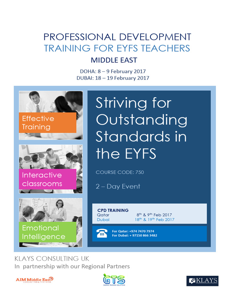 Training Brochure Middle East February 2017 EYFS | PDF | Cognition ...