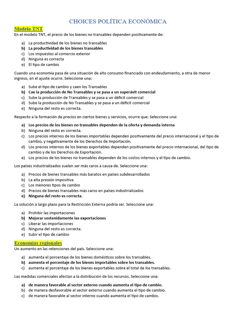 Modelo TNT y Política Económica | PDF | Tipo de cambio | Inflación