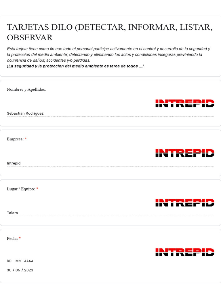 Tarjeta DILO - 1 | PDF