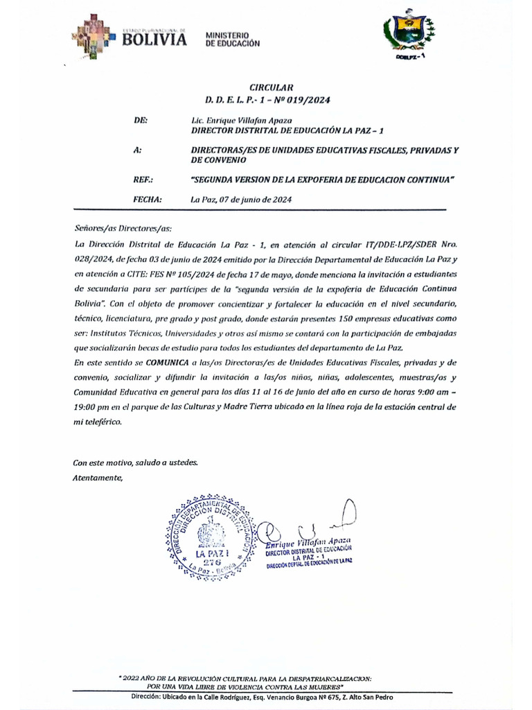 Circular 019-2024 | PDF