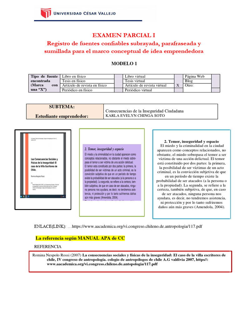2.1.3. Consecuencias de La Inseguridad Ciudadana - KARLA EVELYN CHINGA SOTO | PDF | Temor ...