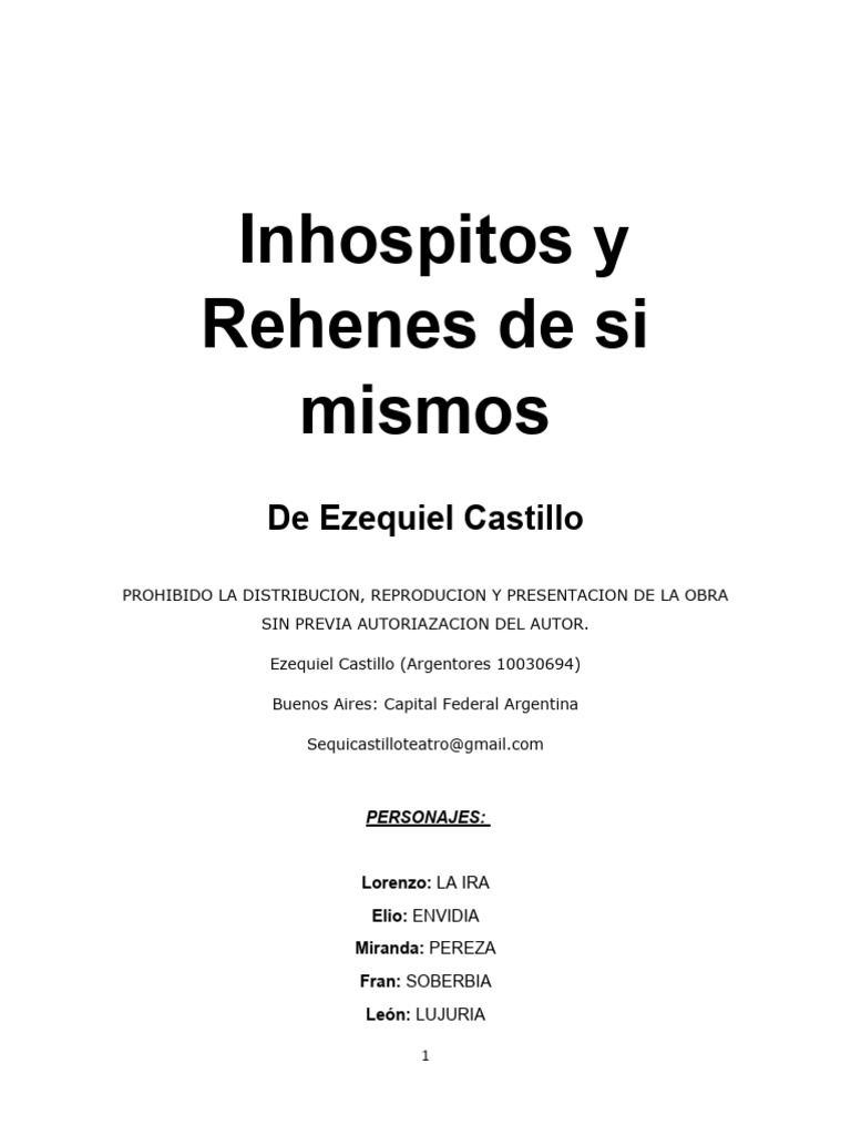 INHOSPITOS y Rehenes de Si Mismos Libro Completo | PDF | Siete pecados ...