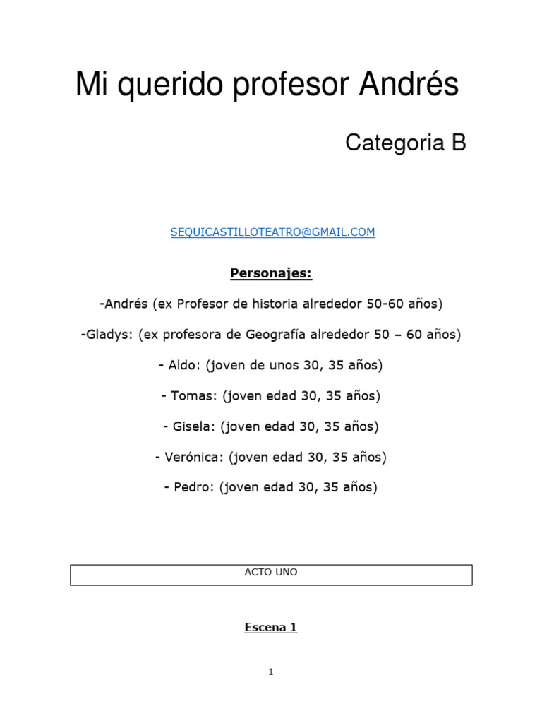 Mi querido Profesor | PDF
