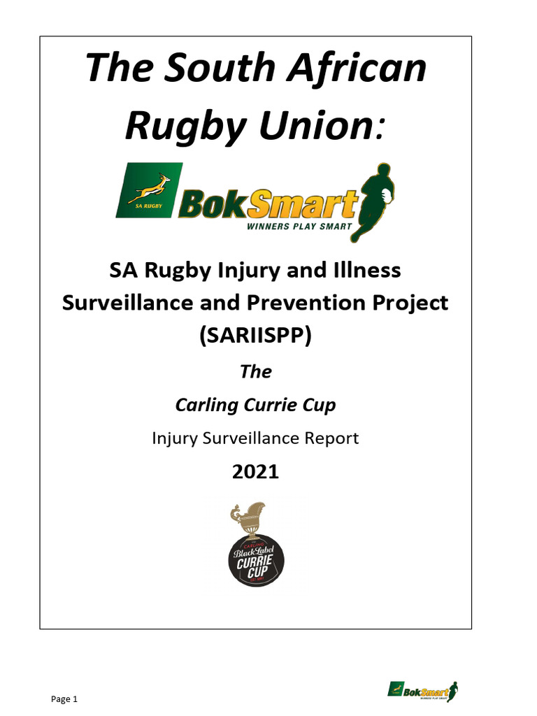 The South African Rugby Union:: SA Rugby Injury and Illness ...
