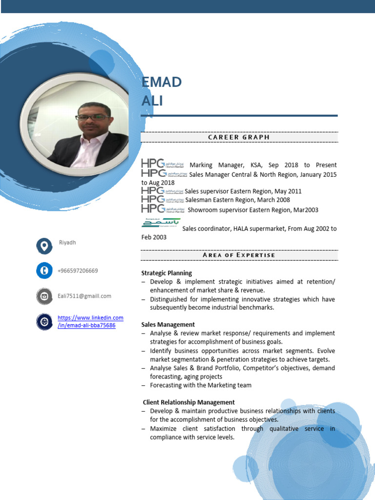 Emad Ali-Cv | PDF | Marketing | Sales