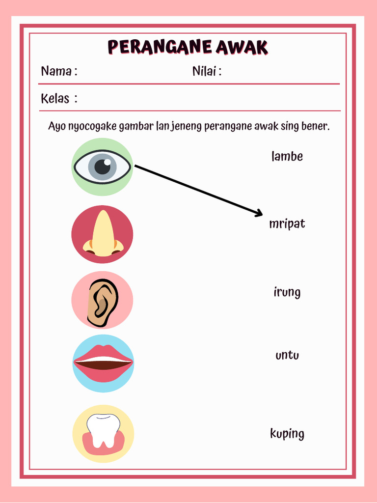 LKPD Bahasa Jawa Perangane Awak | PDF
