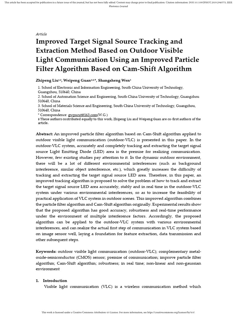 Improved Target Signal Source Tracking and Extract | PDF | Light ...