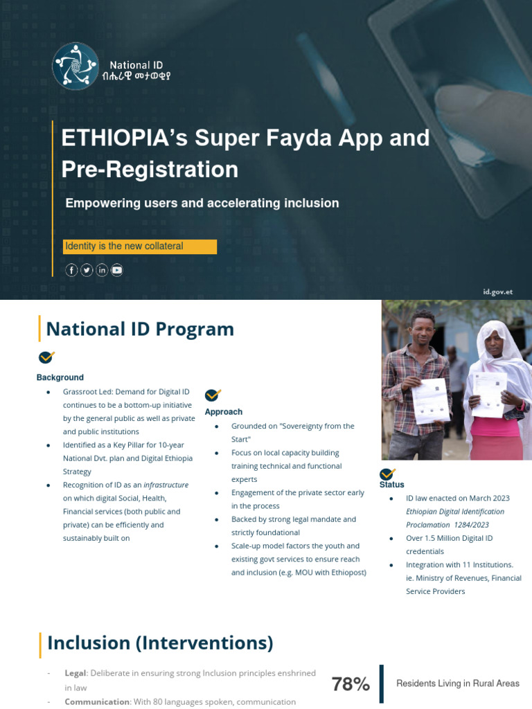 PS4 S1 2 National ID Program Ethiopia | PDF | Mobile App | Identity Document