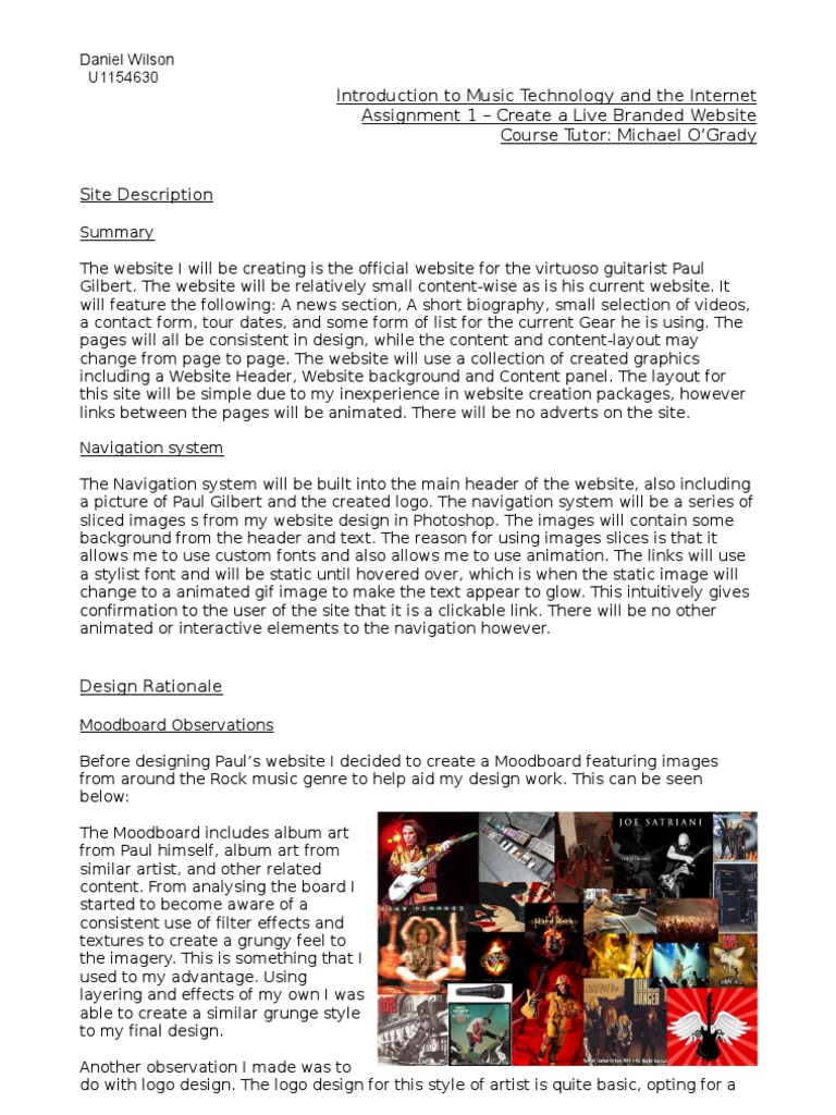 Introduction To Music Technology and The Internet Assignment 1 - Create ...