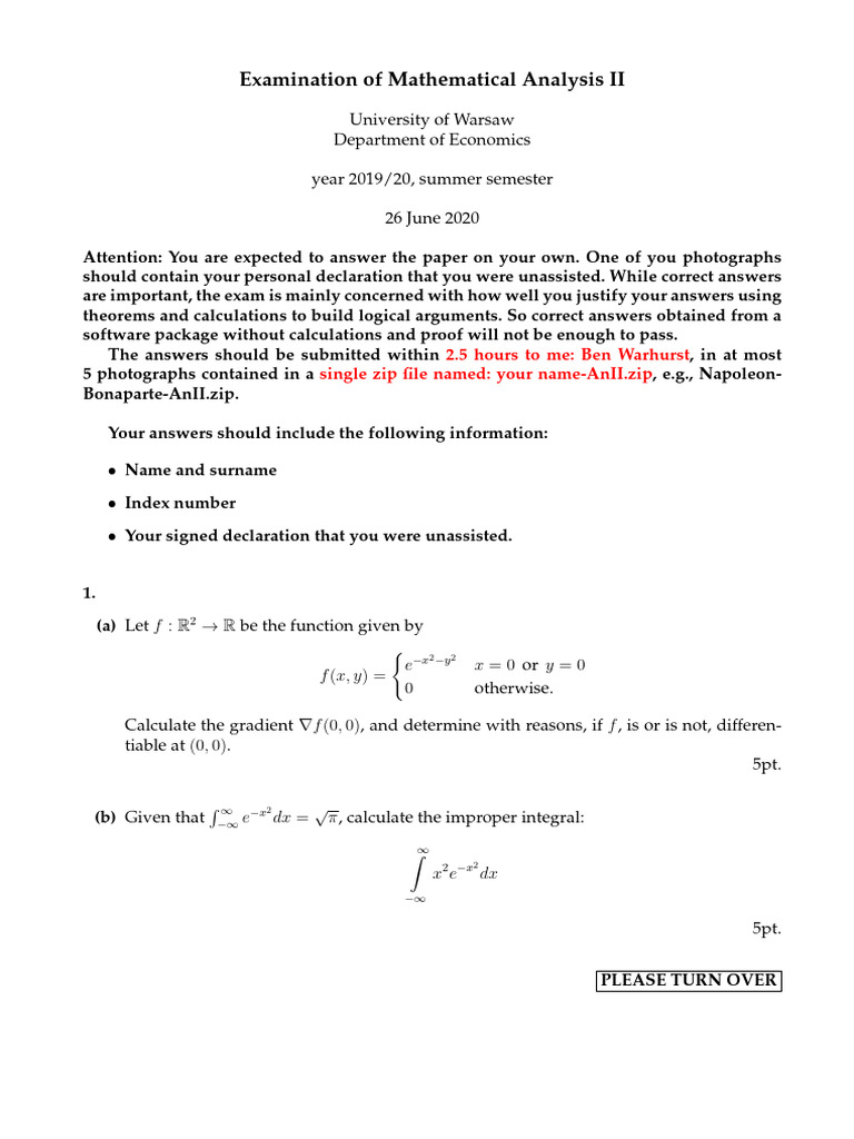 Mathematical Analysis Exam | PDF | Applied Mathematics | Mathematical Logic