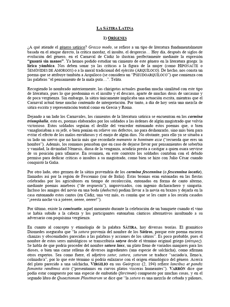 La Sátira Latina | PDF | Sátira