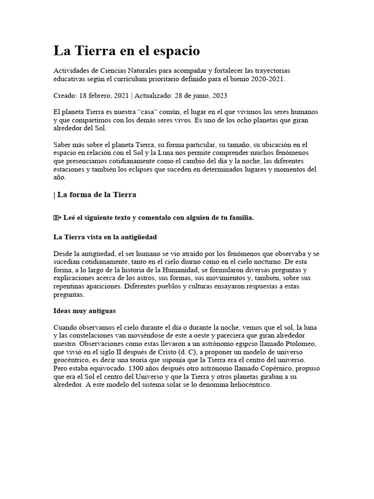 La Tierra en El Espacio 6T0 | PDF | Luna | Eclipse