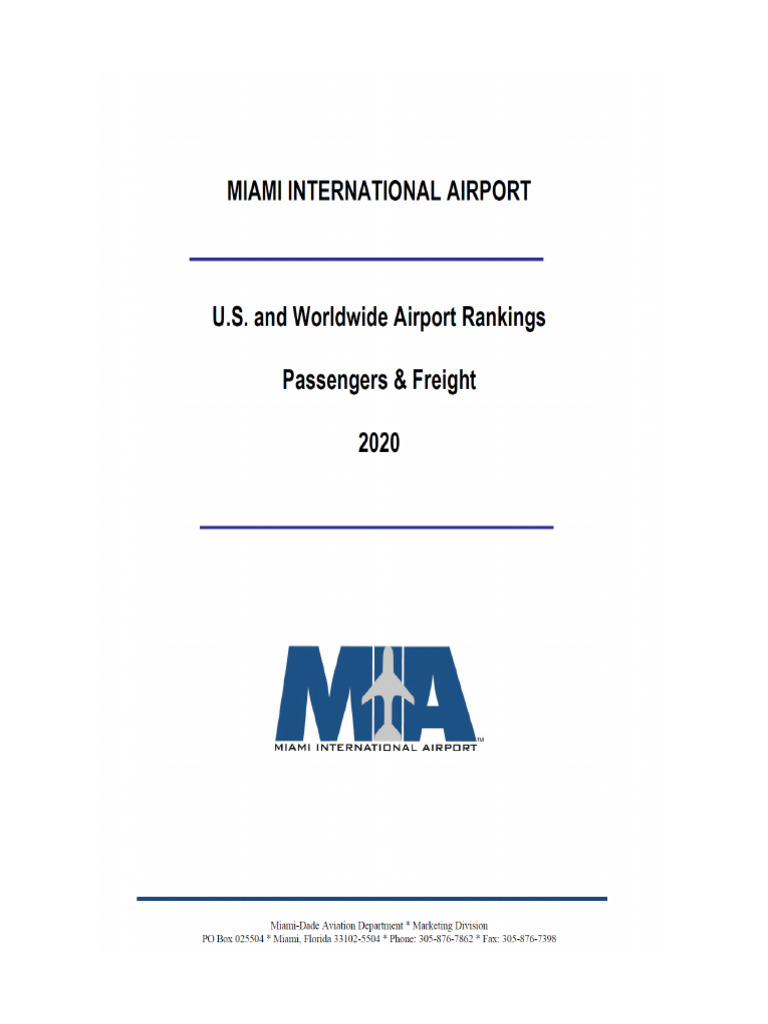 2020 Rankings - US and Worldwide | PDF | Transport | Aviation