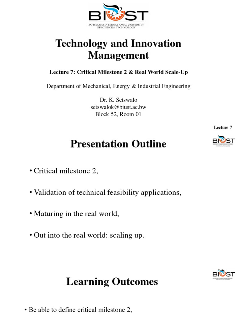 Lecture 7-Critical Milestone 2 and Scale-Up | PDF | Non Disclosure ...