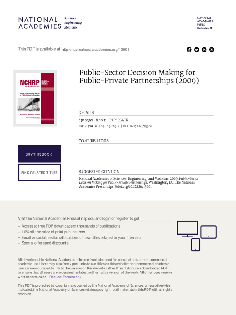 Public-Sector Decision Making For Public-Private Partnerships (2009 ...
