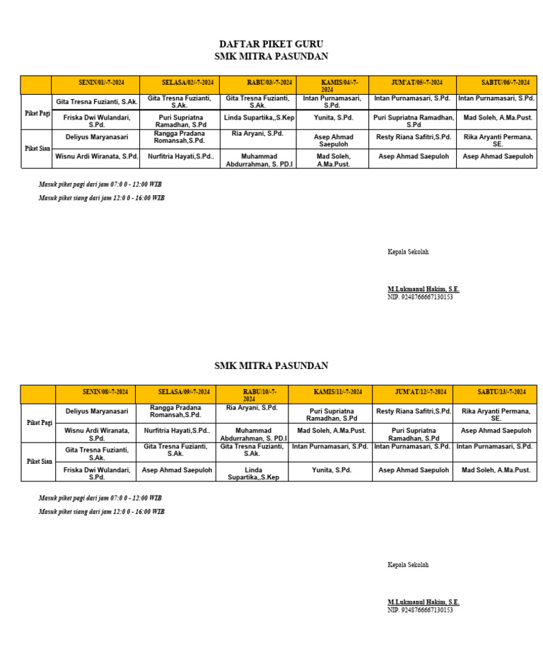 Daftar Piket PPDB Guru 2024 | PDF