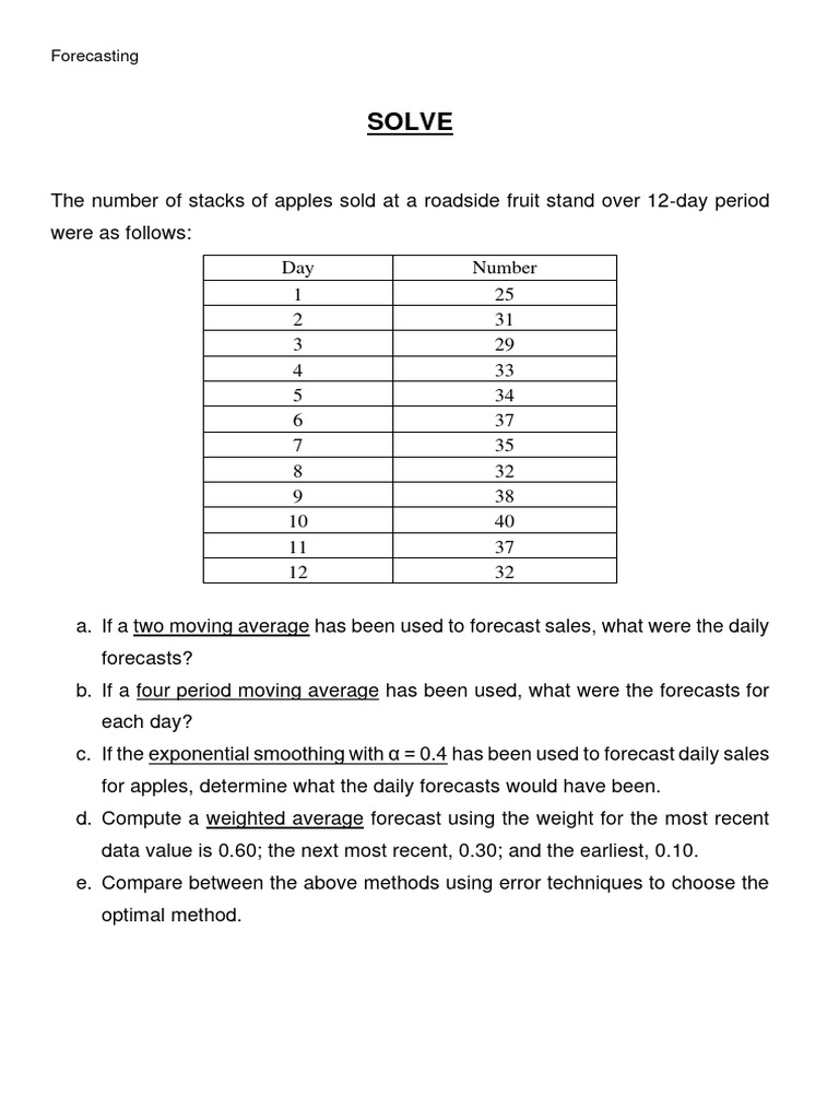 Forecasting Download Free Pdf Forecasting Moving Average