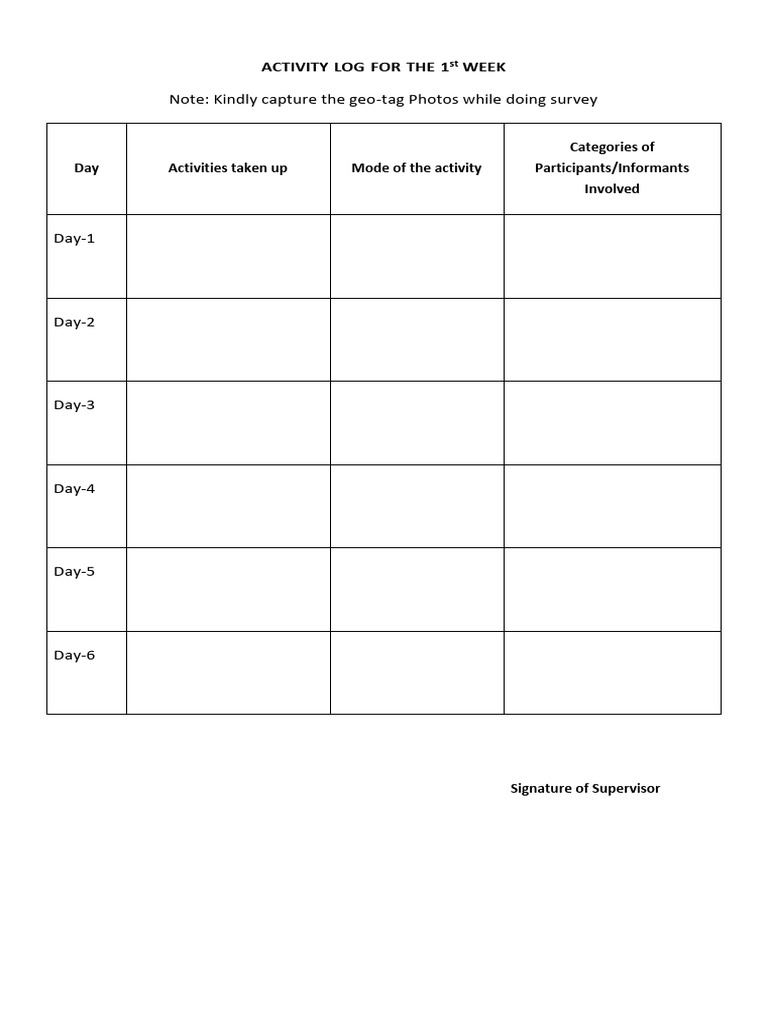 Weekly Activity and Milestone Logs | PDF
