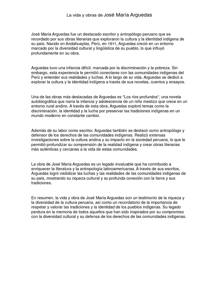 Jose Maria Arguedas | PDF | Perú