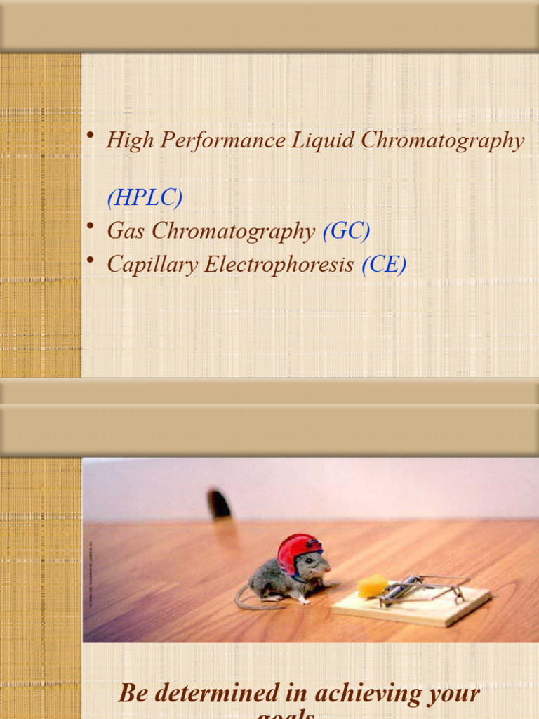 HPLC + GC + Ce | PDF | High Performance Liquid Chromatography ...