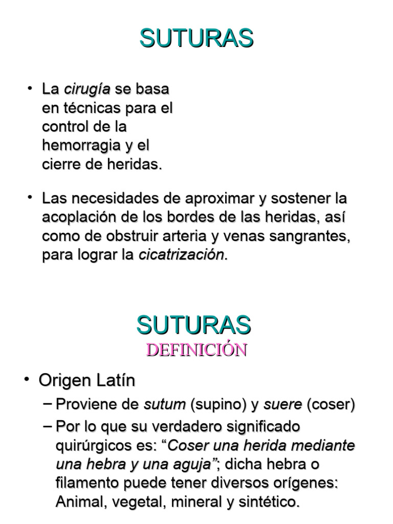 Suturas Quirúrgicas | PDF | Sutura Quirúrgica | Seda
