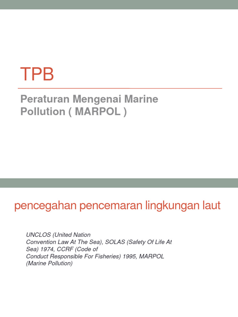 TPB - Marpol Bag 1 | PDF