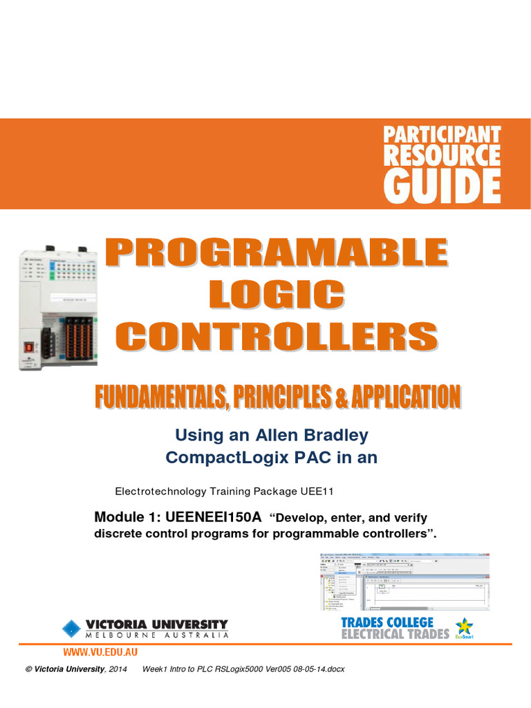 Week1 Intro To PLC RSLogix5000 Ver005 08 05 14 PDF | PDF | Programmable Logic Controller | Logic ...