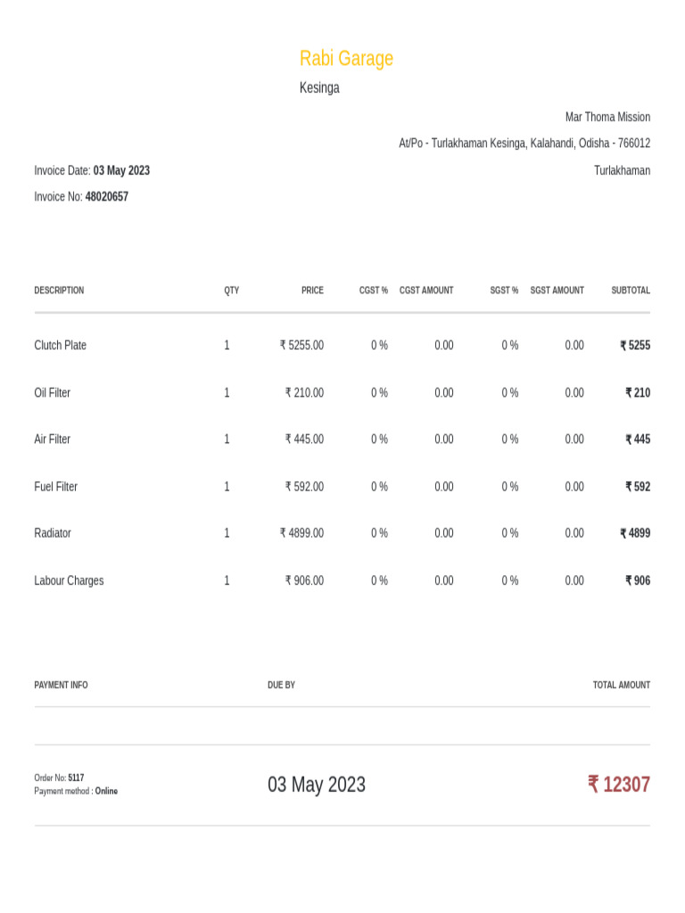 General Bill Templete | PDF