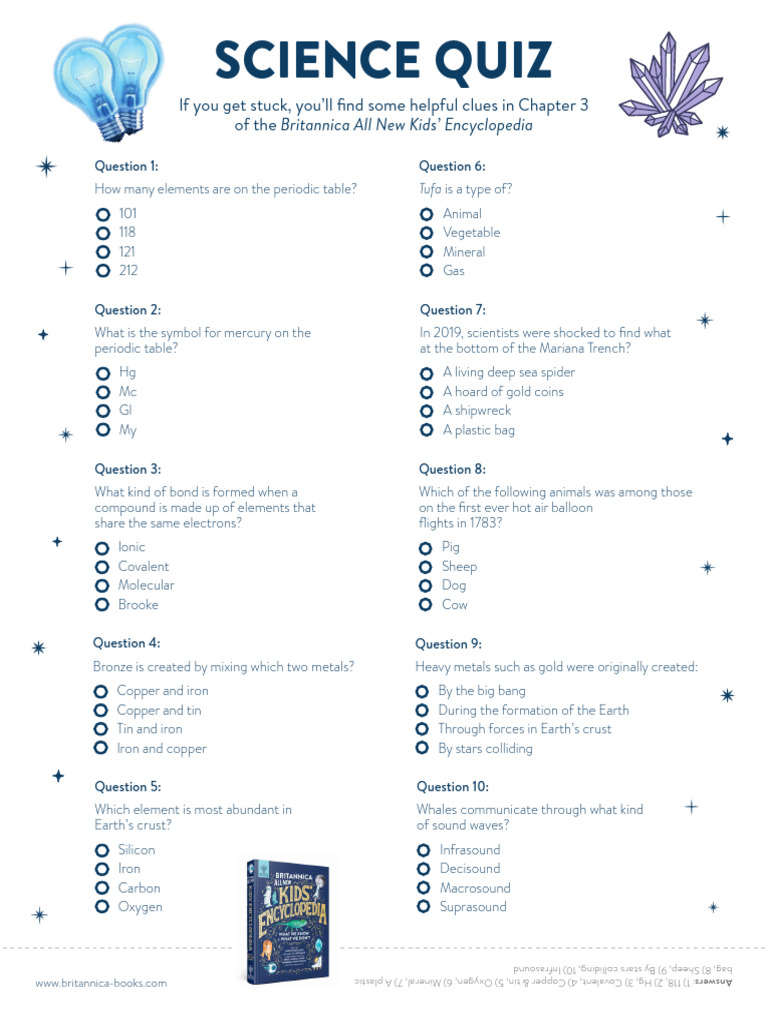 Science Quiz: If You Get Stuck, You'll Find Some Helpful Clues in ...