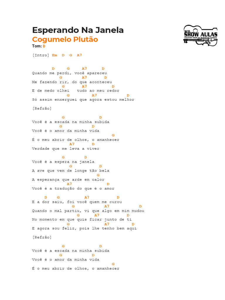 Letra da Música "Esperando Na Janela" | PDF