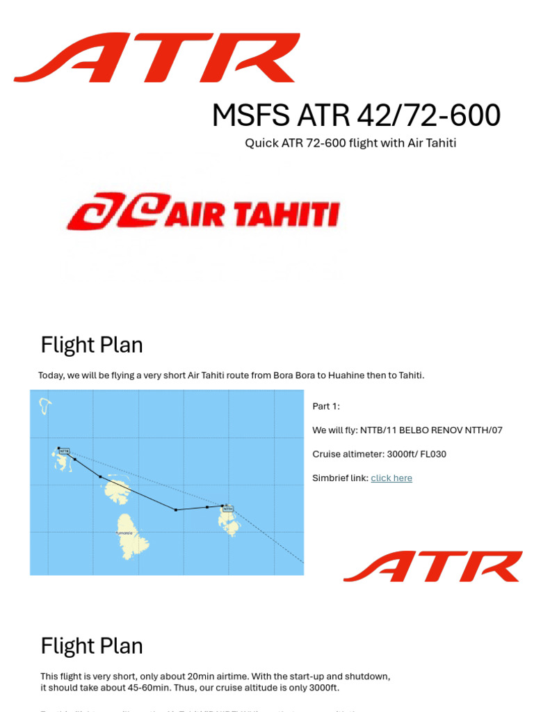 ATR Tutorial Flight | PDF | Cockpit | Takeoff