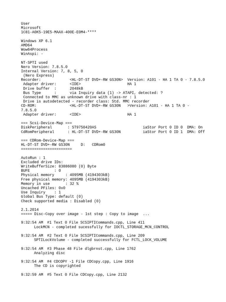 Log | PDF | Windows Registry | Ibm Pc Compatibles