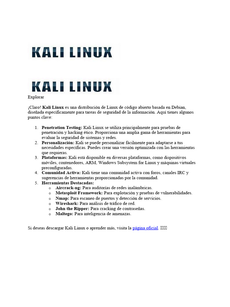 Introducción a Kali Linux | PDF