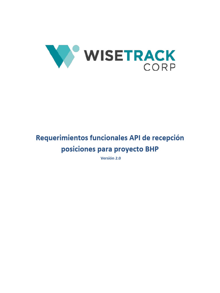 Wisetrack Definición Servicio Web BHP | PDF | Sistema de ...