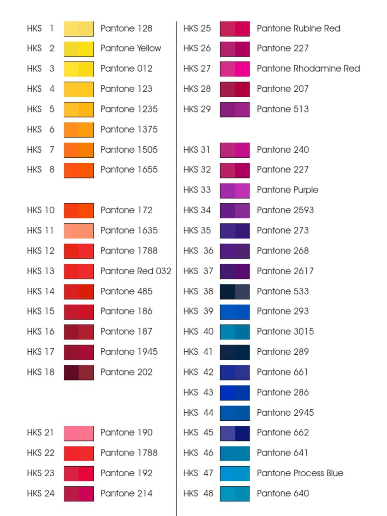 Hks In Pantone