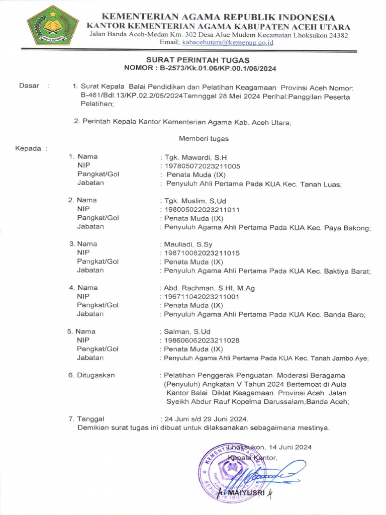 SPT Diklat Moderasi Penyuluh Anktn V20240621 - 11380499 | PDF