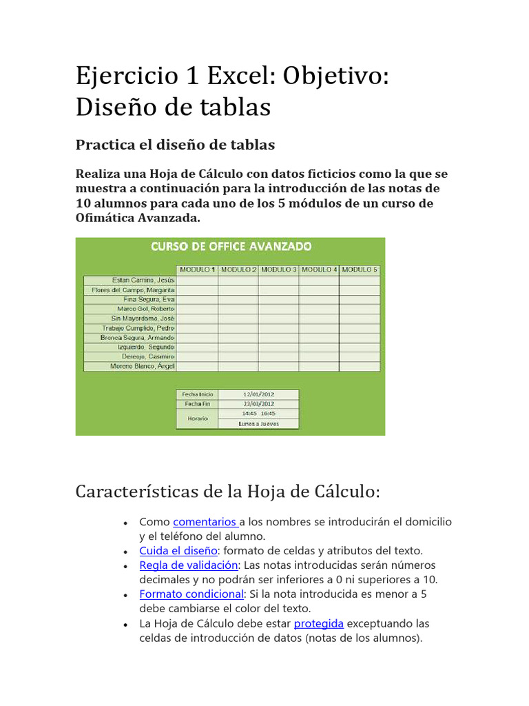 Ejercicio 1 Excel | PDF | Informática