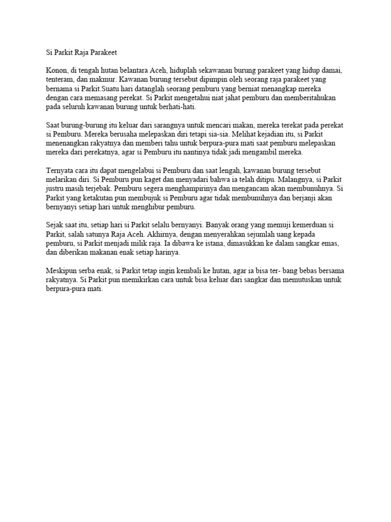 Si Parkit Raja Parakeet | PDF