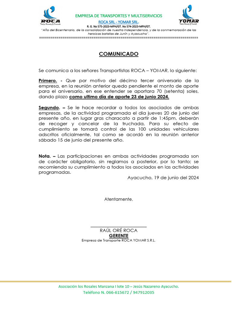 Comunicado | PDF