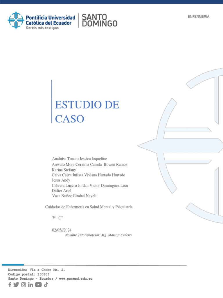 7c Eenf Estudio de Caso-Grupo D Depresiónn - Caso | PDF | Trastorno ...
