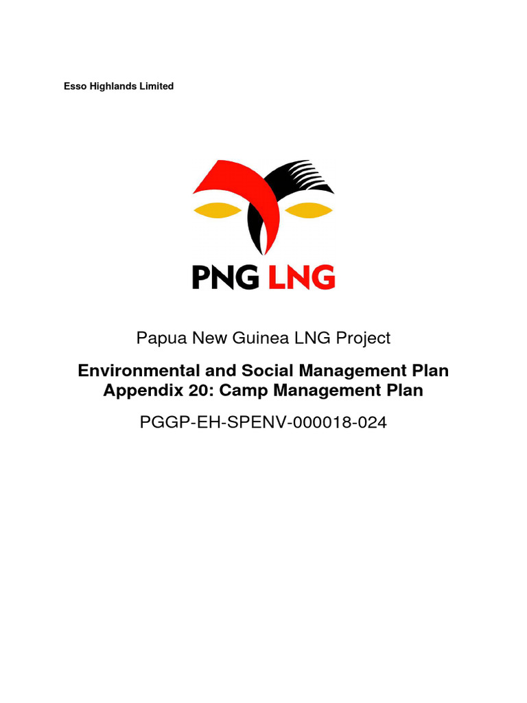 Camp Management Plan for LNG Project | PDF | Employment | Waste