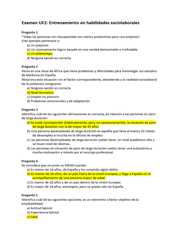 M04 UF2 Examen Con Solucion | PDF | Invalidez | Desempleo