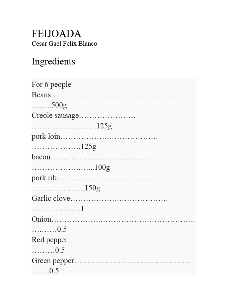 FEIJOADA | PDF