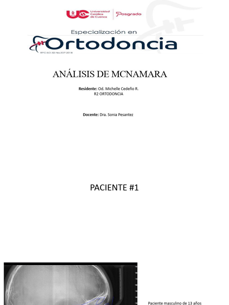 Analisis de Mcnamara Michelle Cedeño | PDF | Anatomía | Cabeza y cuello humanos