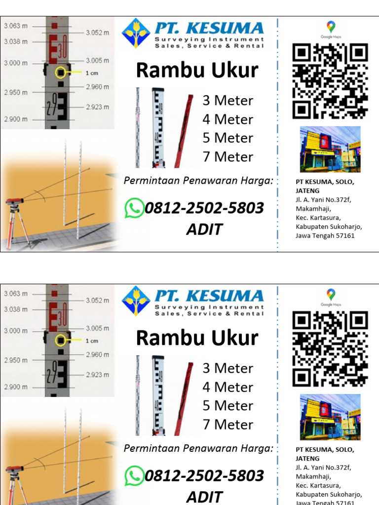 Kartu Nama Rambu Ukur | PDF