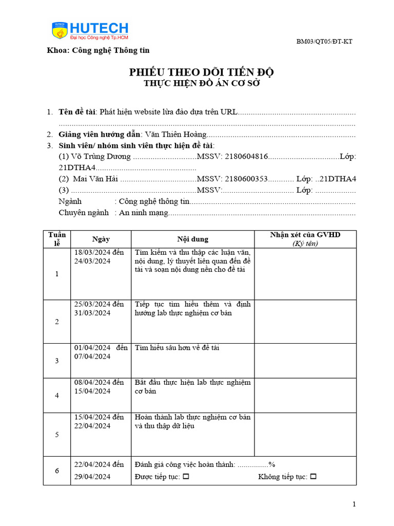 [2] Phieu theo doi tien doDACS | PDF