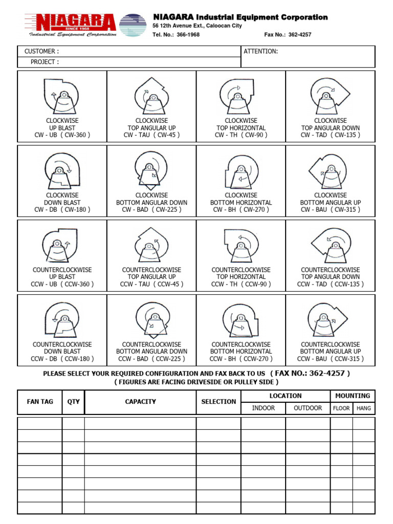 Fan Configuration Selection Form | PDF