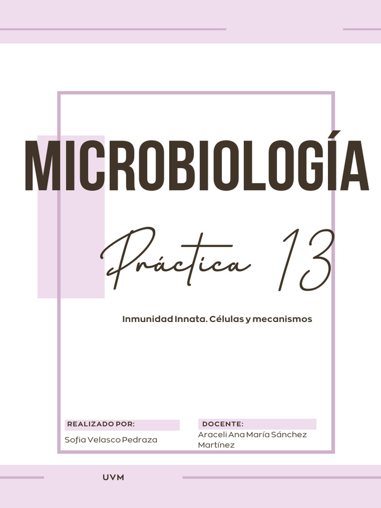 Práctica 13 micro Inmunidad Innata | Descargar gratis PDF | Sistema inmune | Sistema inmune innato