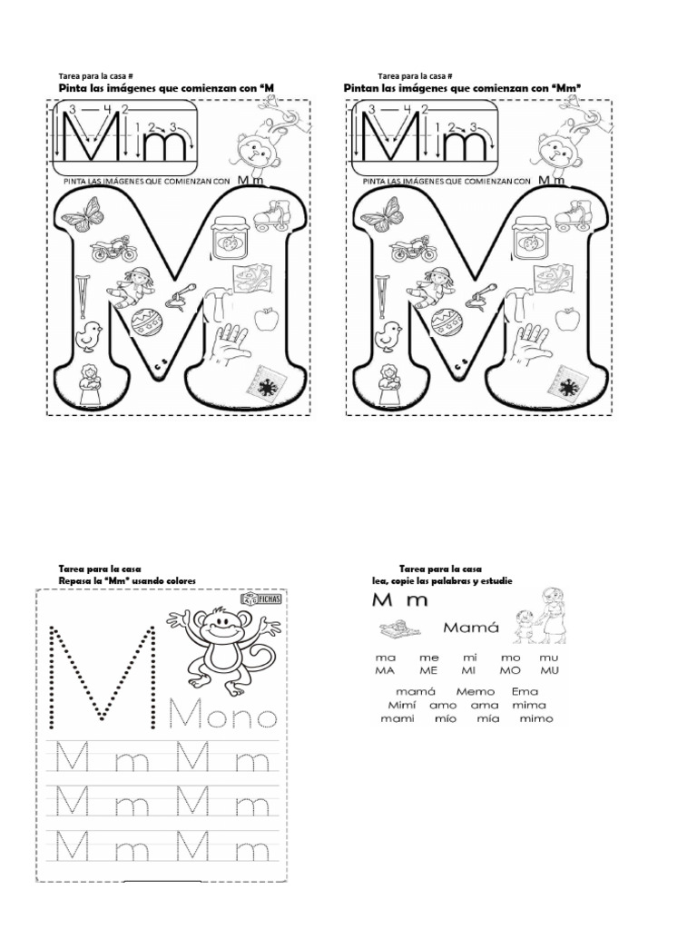Tarea de sílabas con "M" y "P" | PDF